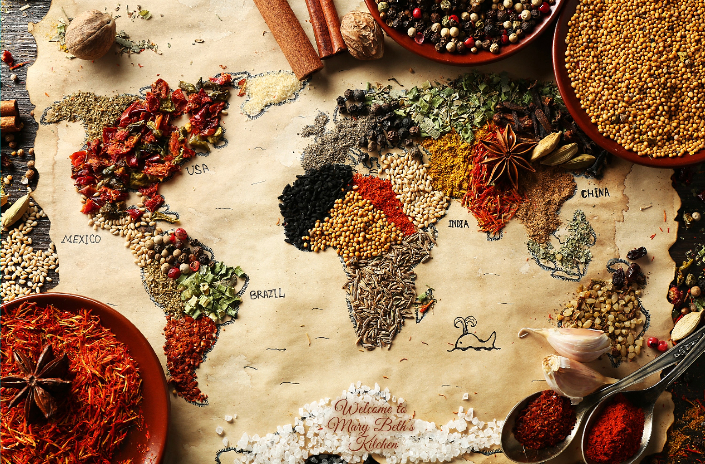 World Spice Map World Map Canvas Art Custom Map World Map | Etsy