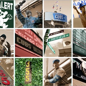 Holy Cow Cubs Art : 8 Pc. 14x14"" Wrigley Canvas Set - Chicago Cubs Art ...