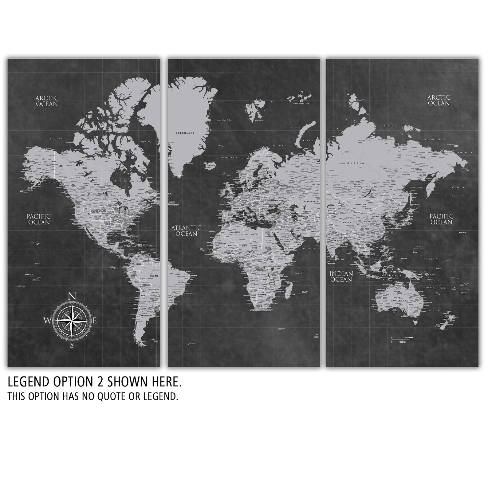 Grey Push Pin World Travel Map Canvas Art Custom Push Pin | Etsy