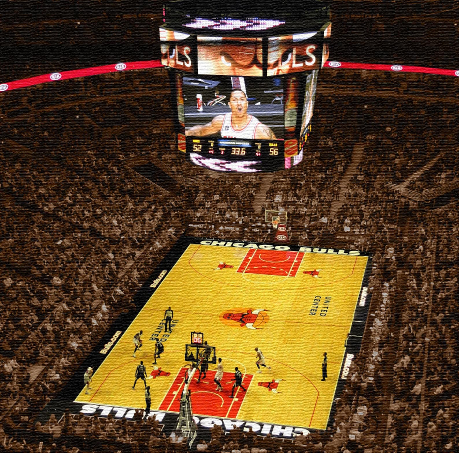 Chicago Bulls Stadium on Canvas Wrap Art Print - Etsy