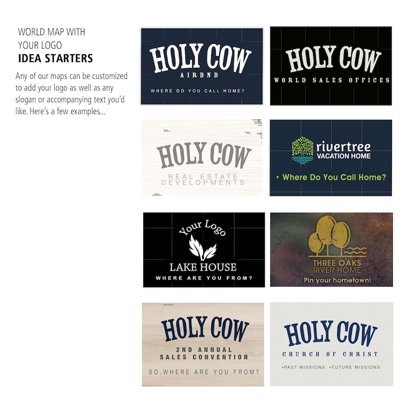 World Map With Your Logo, AIRBNB Personalized Map, Use Push Pins to ...