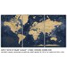 Gold & Navy Textured World Push Pin Map on Premium Canvas With ...