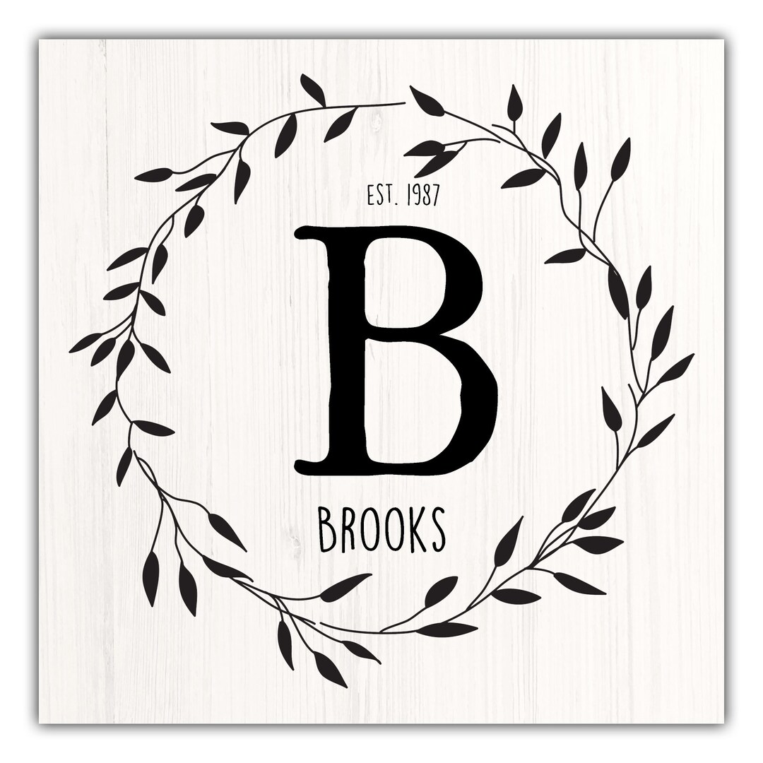 Family Initial Square Farmhouse Sign, Custom Wedding Gift, Personalized ...