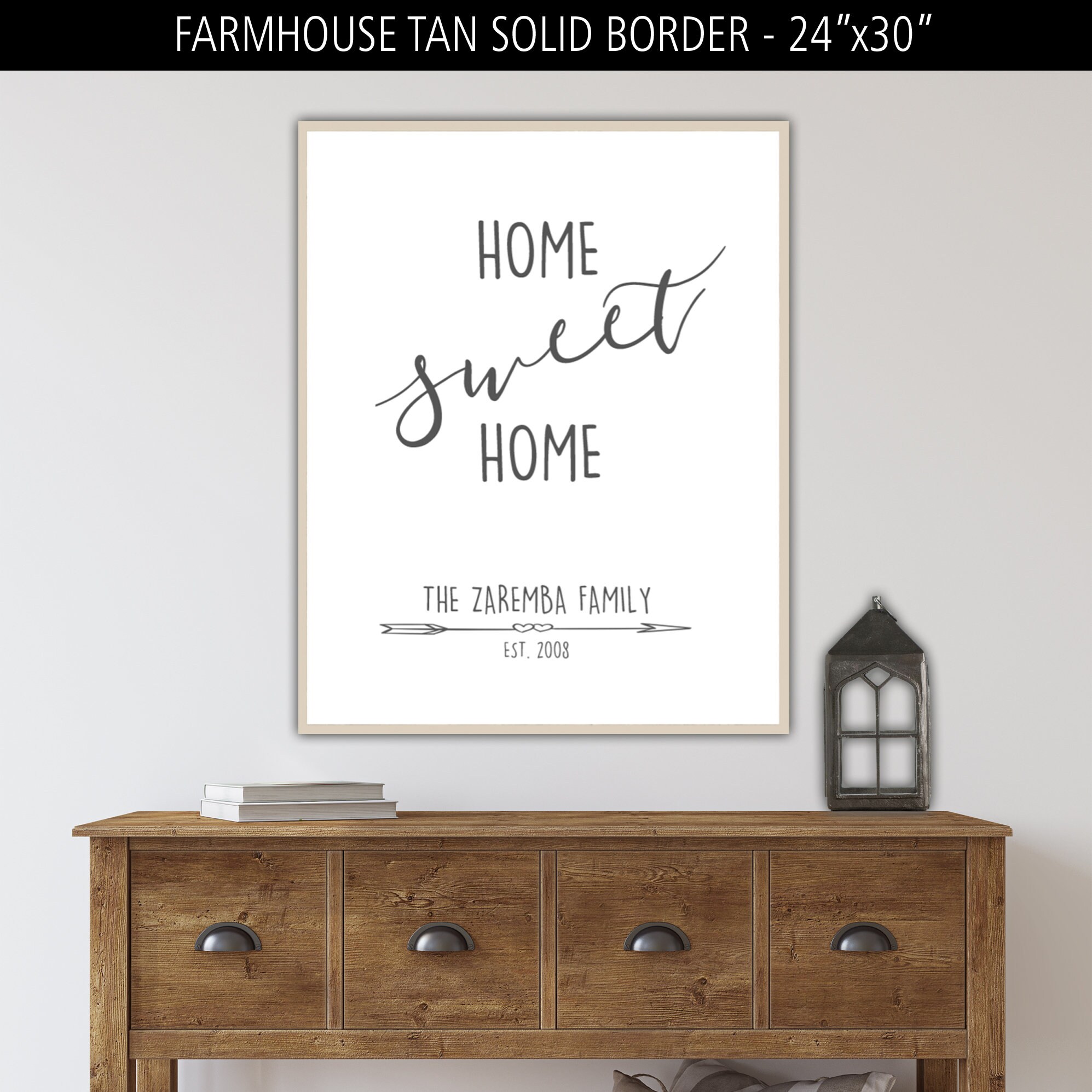 Home Sweet Home Farmhouse Sign Personalized Wall Art on | Etsy