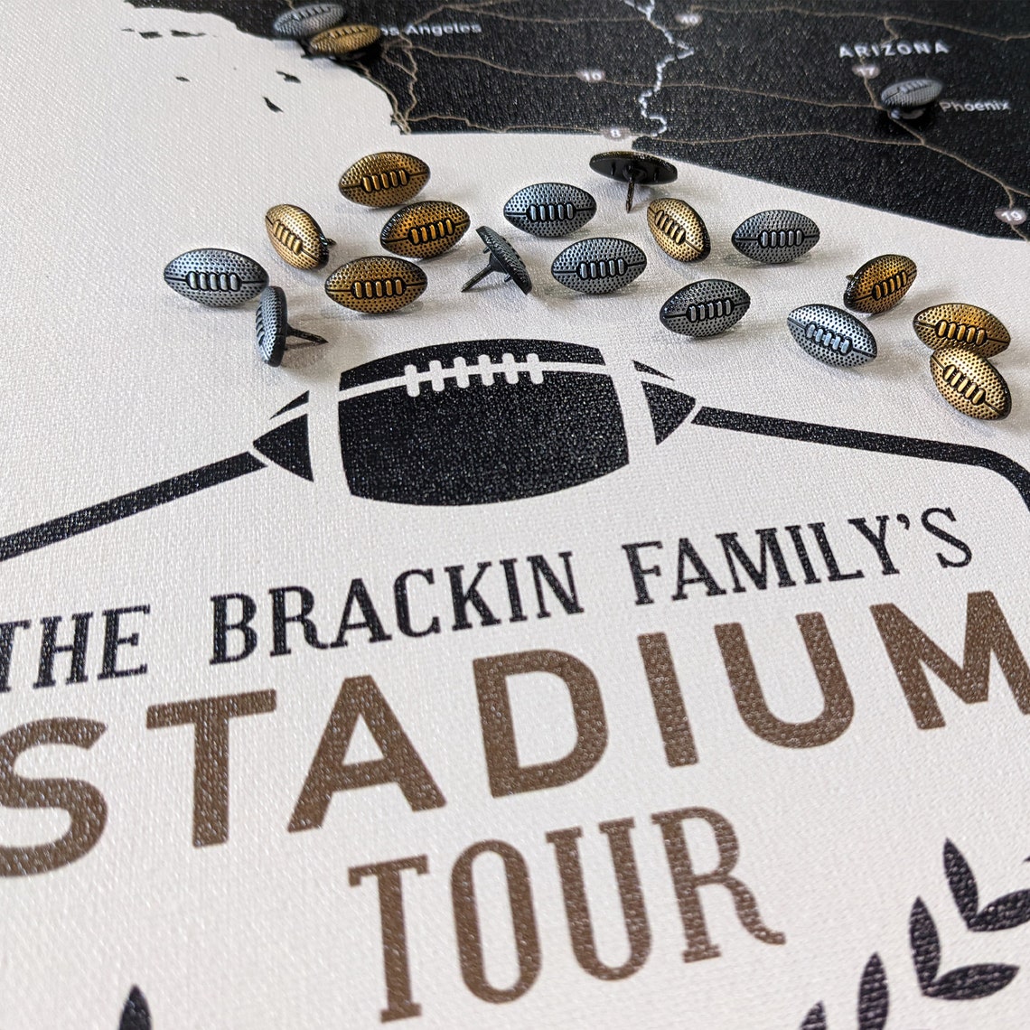 Football Stadium Map Classic Stadium Tour Push Pin Bucket - Etsy