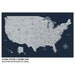 Navy USA Push Pin Map Personalized Canvas, Custom Travel Map, Detailed ...