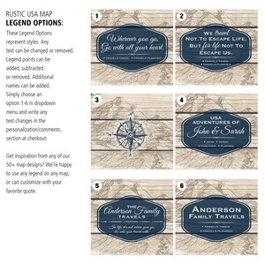 Huge Rustic United States Push Pin Map Personalized Canvas, Large Wall ...