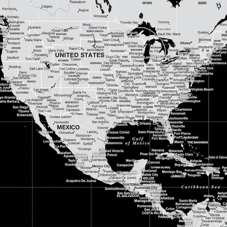 Black Push Pin Travel Map World Custom Push Pin World Map | Etsy