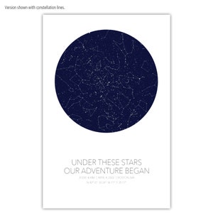 Large Custom Star Map Framed Canvas, Unique Anniversary, Newborn or ...