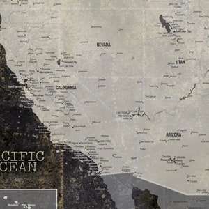 USA Push Pin Map Industrial Detailed Customized Travel Map | Etsy