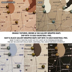 Basketball Stadium Map, Executive Stadium Tour Push Pin Bucket List Map ...