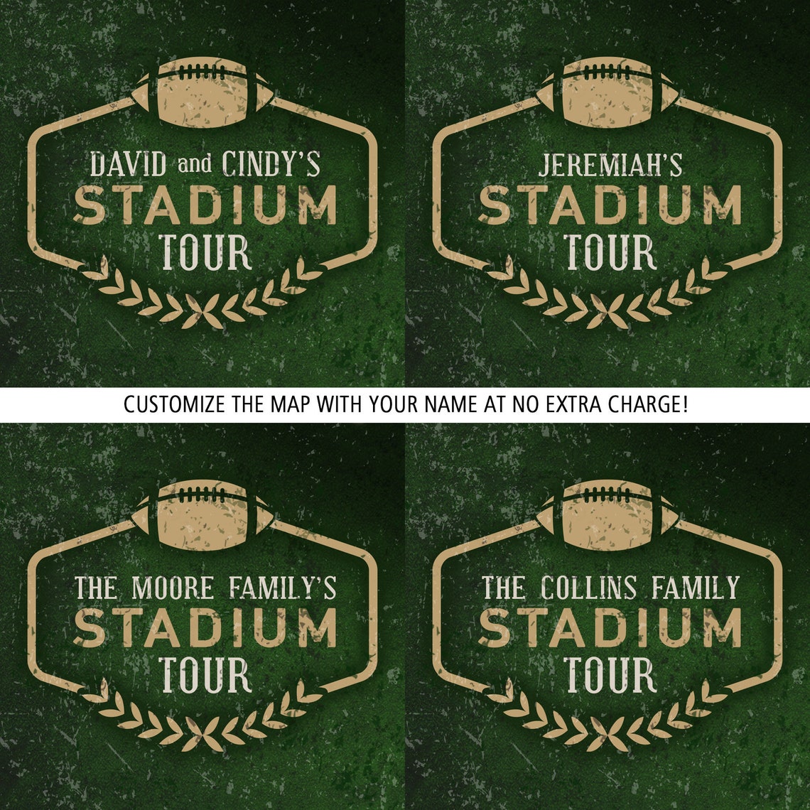 Vintage Football Stadium Tour Map Push Pin Map for Stadium - Etsy