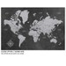 Grey Push Pin World Map Personalized 1-panel Canvas, Custom Travel Map ...