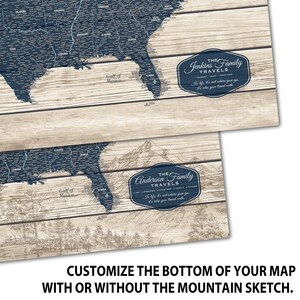 Huge Rustic United States Push Pin Map Personalized Canvas, Large Wall ...