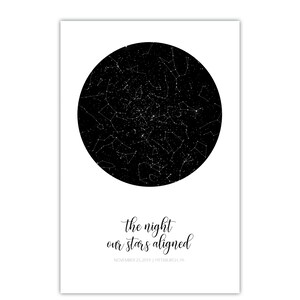 Large Custom Star Map Framed Canvas, Unique Anniversary, Newborn or ...