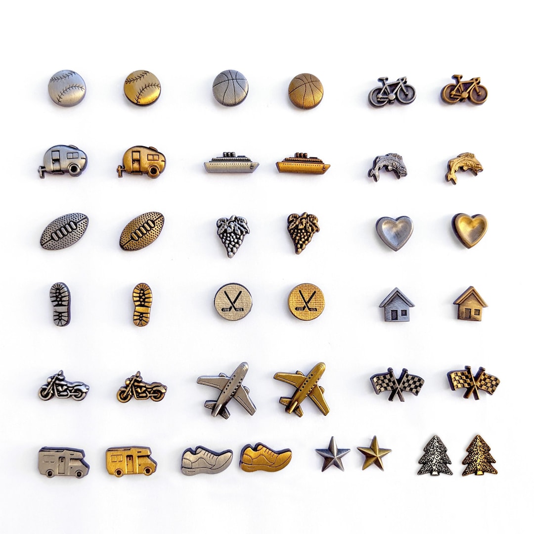 Metal Push Pins, Travel Map Markers, You Choose Mix and Match, Gold ...