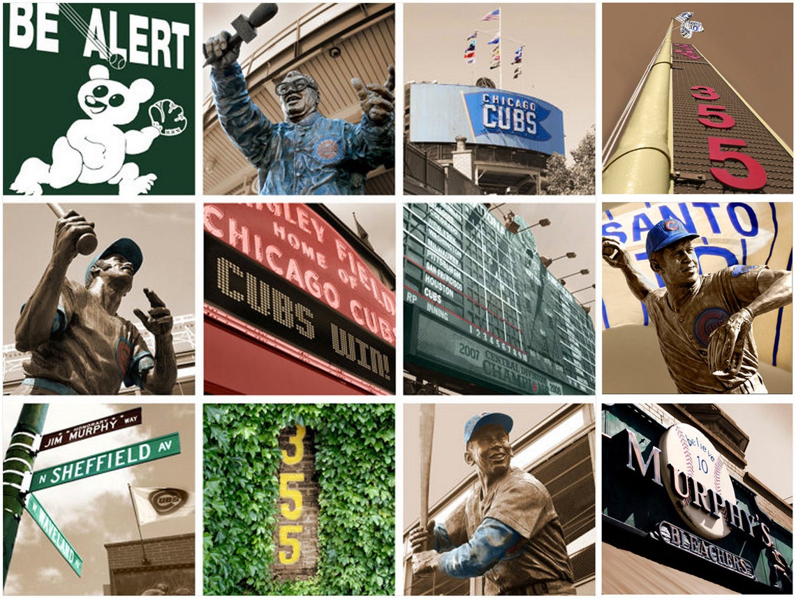 Ultimate Chicago Cubs Art Collection 8 Pc. Wrigley Field - Etsy