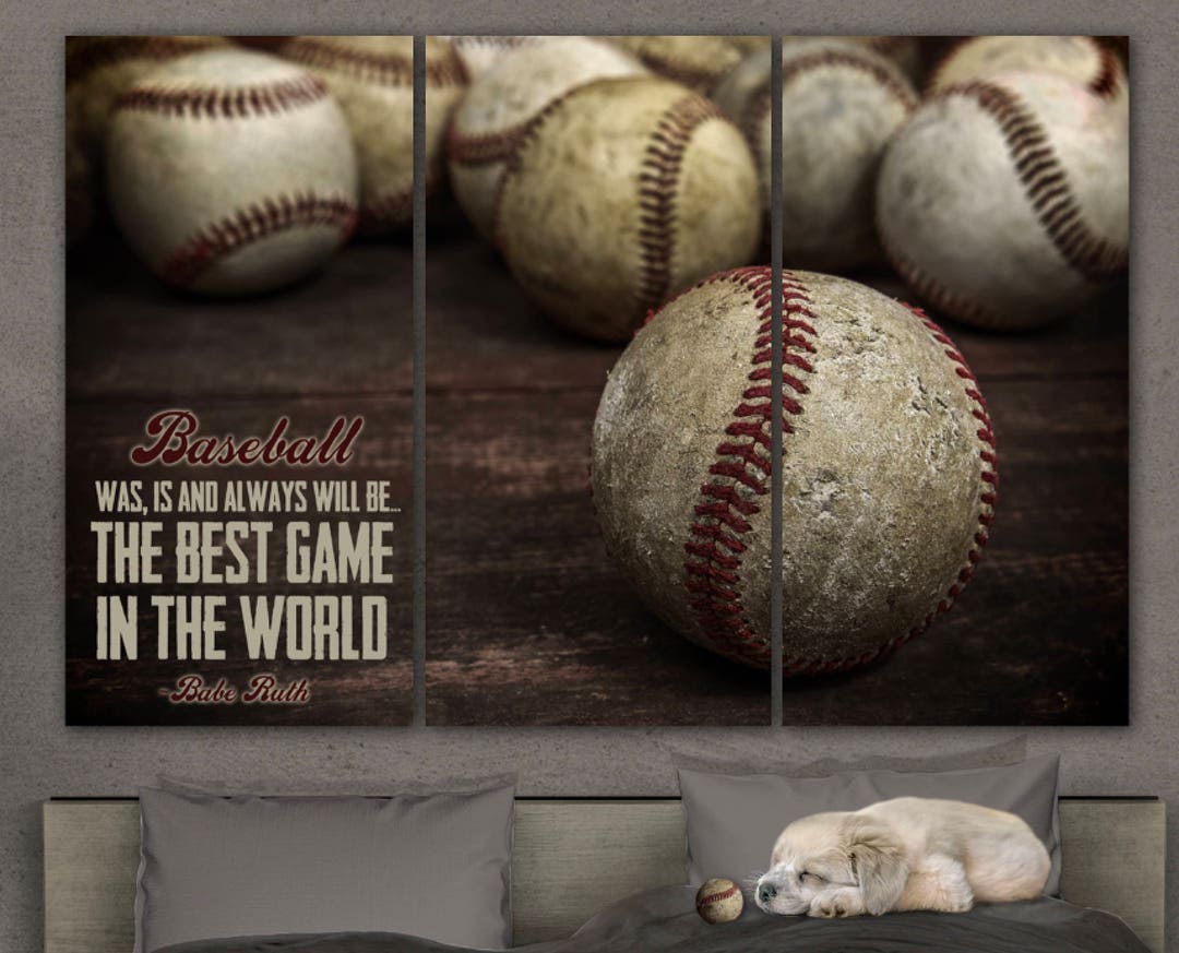 Baseball Decor for Boys Bedroom, Baseball Nursery Art Canvas, Baseball ...