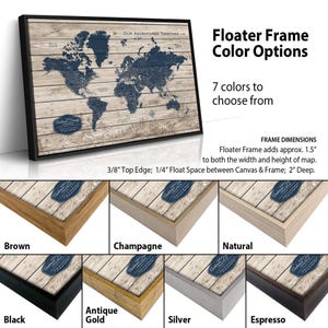 Personalized Rustic World Map on Wood Grain Background, Custom Canvas ...