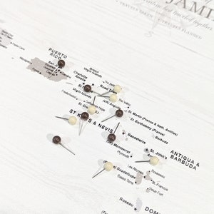 Farmhouse Caribbean Push Pin Travel Map, Customized Map Pinboard ...