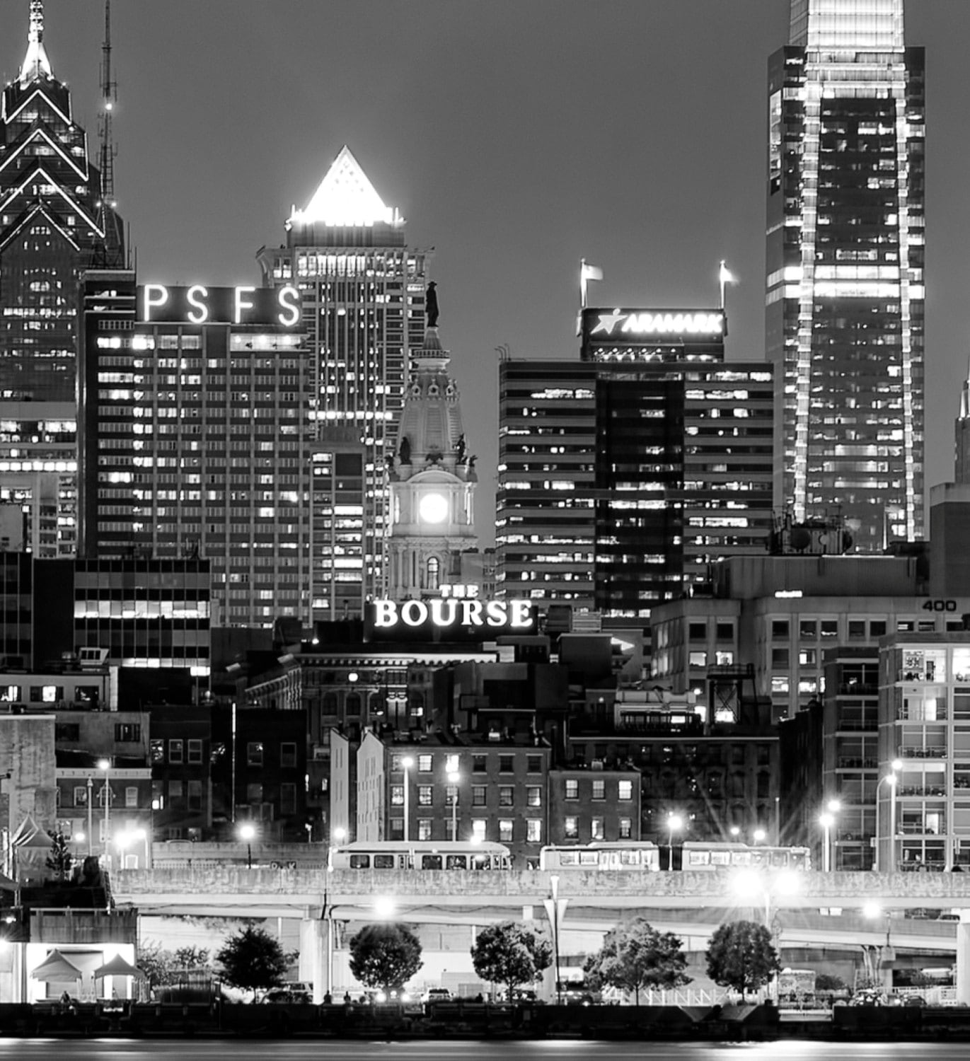 Philadelphia Skyline on Canvas, B&W Large Wall Art, Philadelphia Print ...