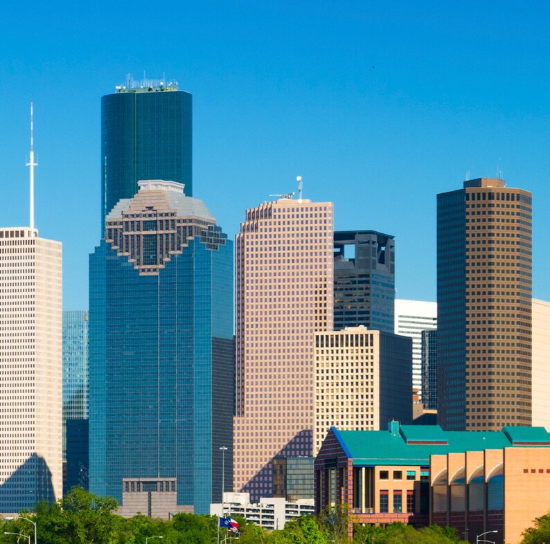 Houston Skyline Canvas Large Houston Texas Wall Art Buffalo | Etsy