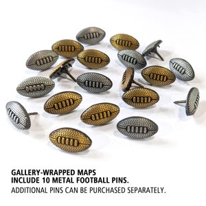 Vintage Football Stadium Tour Map, Push Pin Map for Stadium Bucket List ...