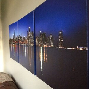 Chicago Skyline Canvas Set, Chicago Panoramic Tryptic, Chicago Art ...