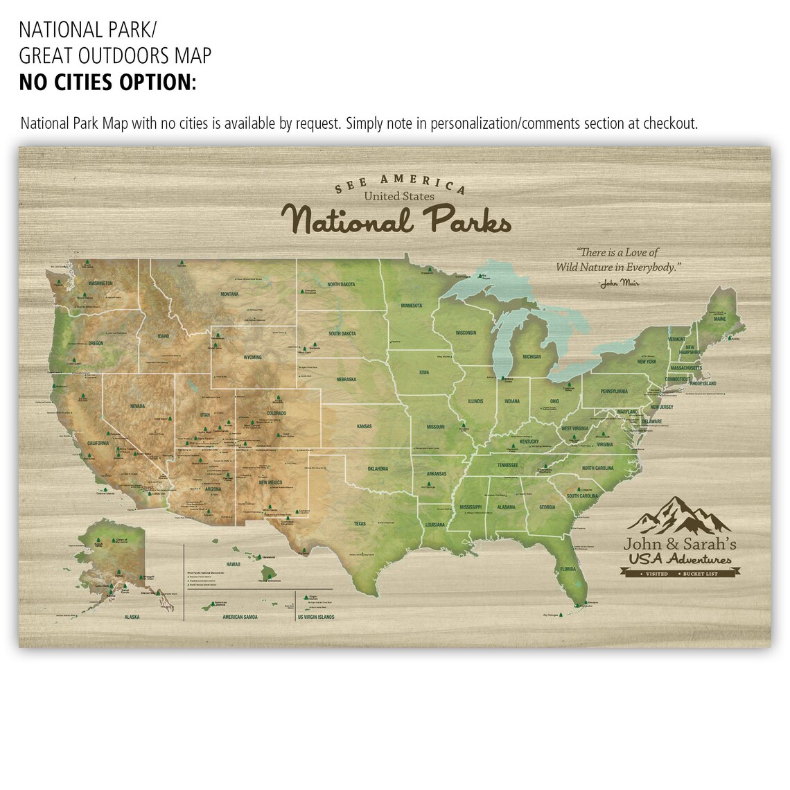 USA National Parks Push Pin Map USA Travel Map Custom - Etsy