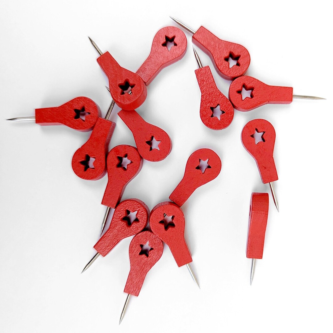 Red Star Push Pins for Tracking Travel, Wooden 3D Destination Map ...