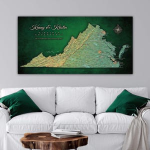 Virginia Push Pin Map, Personalized Virginia State Map for Office ...