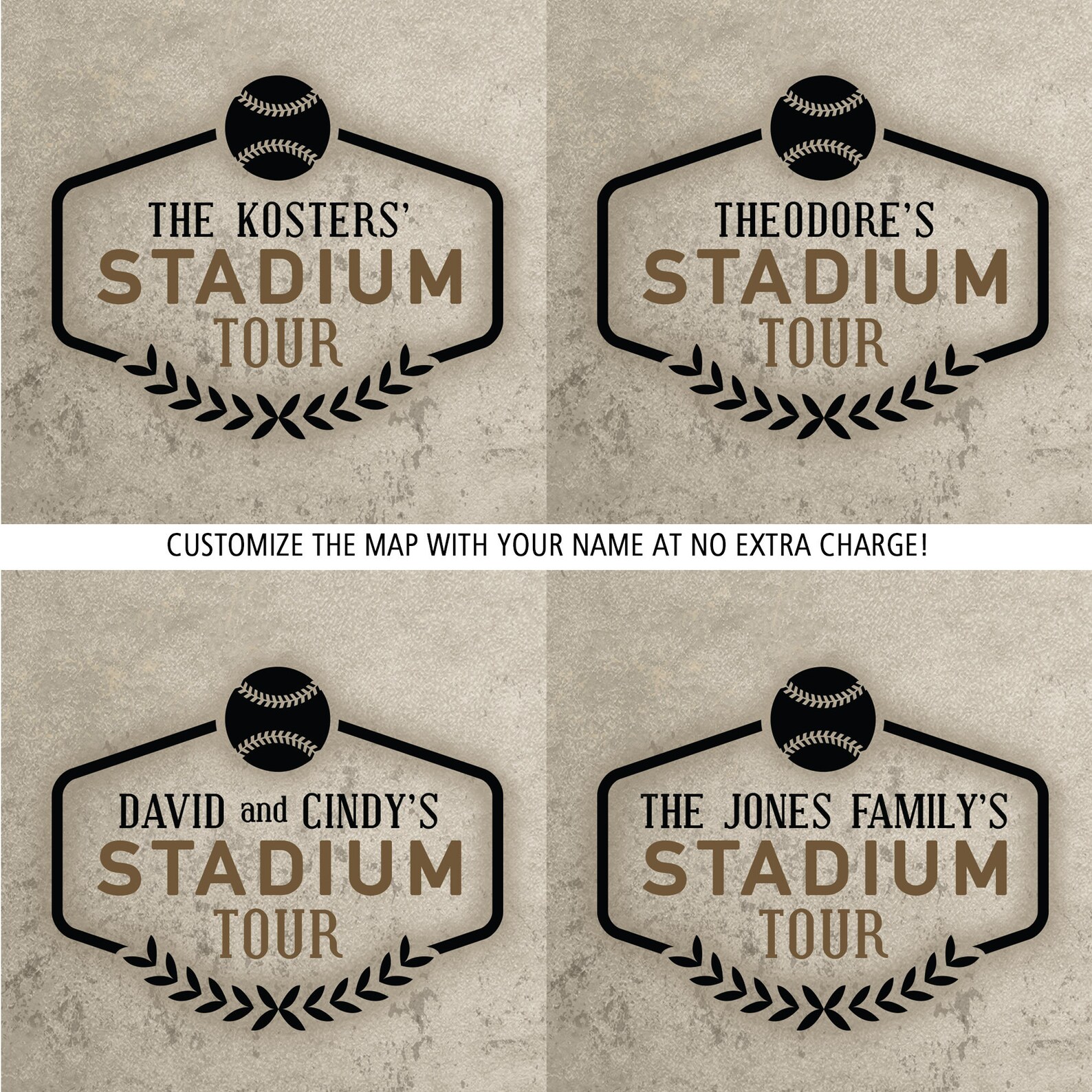 Executive Baseball Stadium Tour Map, Push Pin Map for Ballpark Bucket ...