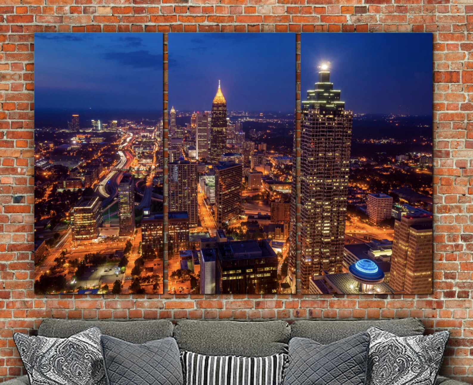 Atlanta Skyline Art, Brite Night Atlanta Canvas, Atlanta Photo Print ...