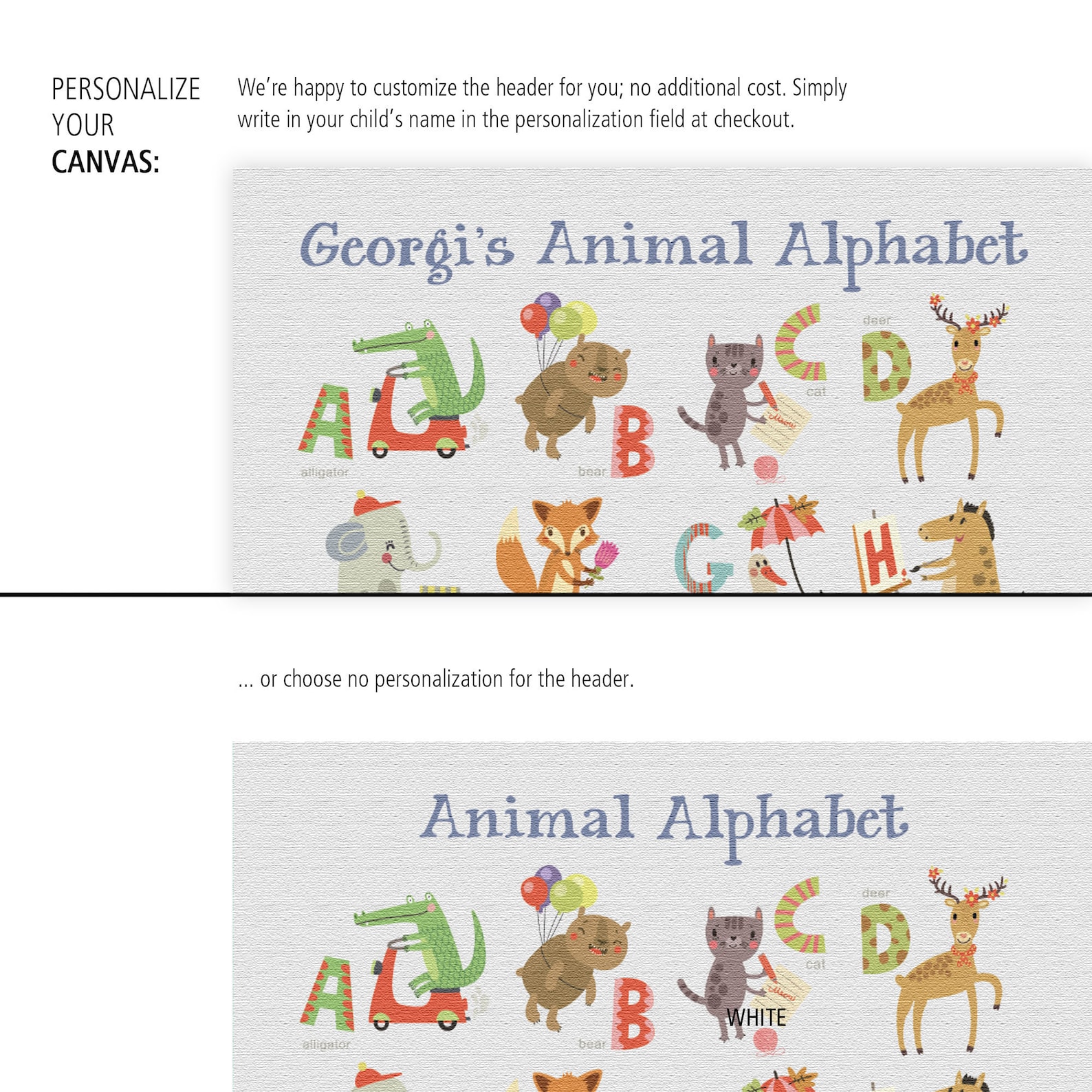 Animal Alphabet on Canvas Nursery or Kids Room Animal Art | Etsy