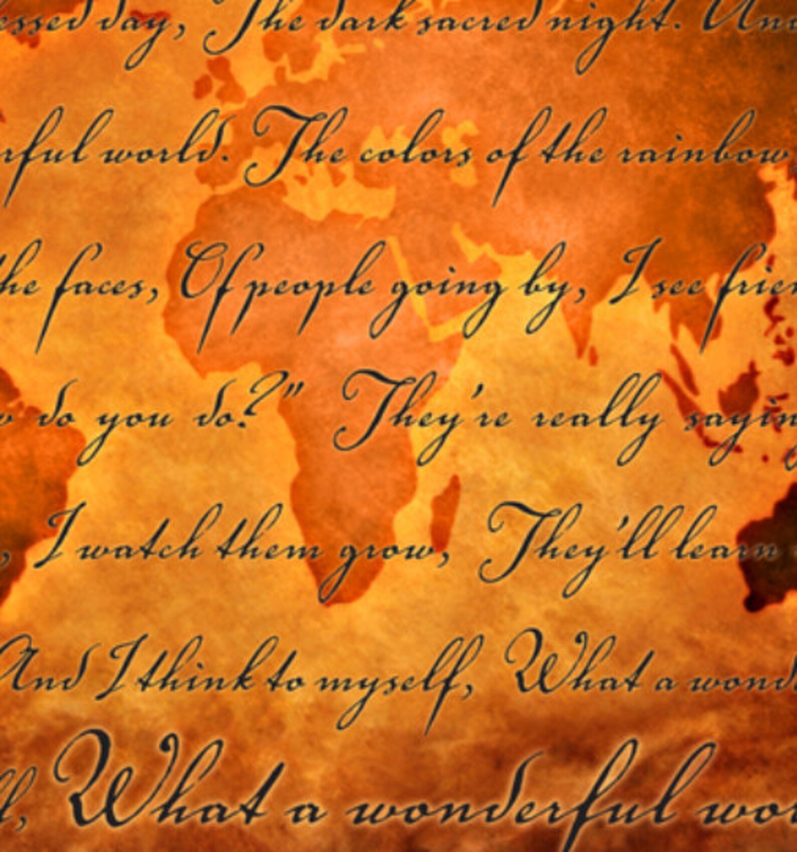 Huge What a Wonderful World Map Art on Canvas Script Version - Etsy