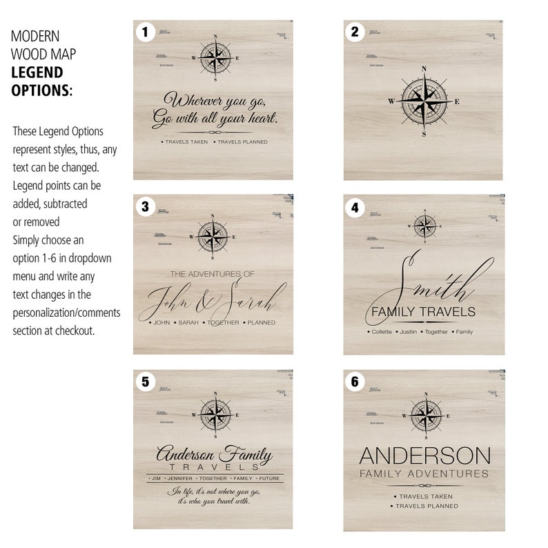 Modern Wood Push Pin Map of World on Canvas With Personalized - Etsy