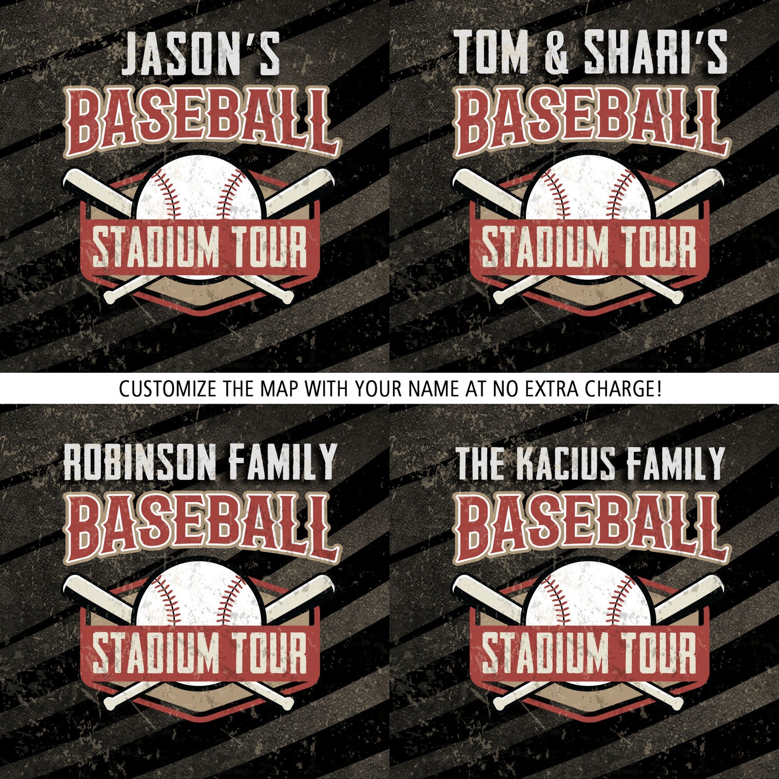 Vintage Baseball Stadium Tour Map Push Pin Map for Ballpark | Etsy