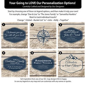 Personalized Rustic World Map on Wood Grain Background, Custom Canvas ...