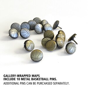 Basketball Stadium Map, Executive Stadium Tour Push Pin Bucket List Map ...