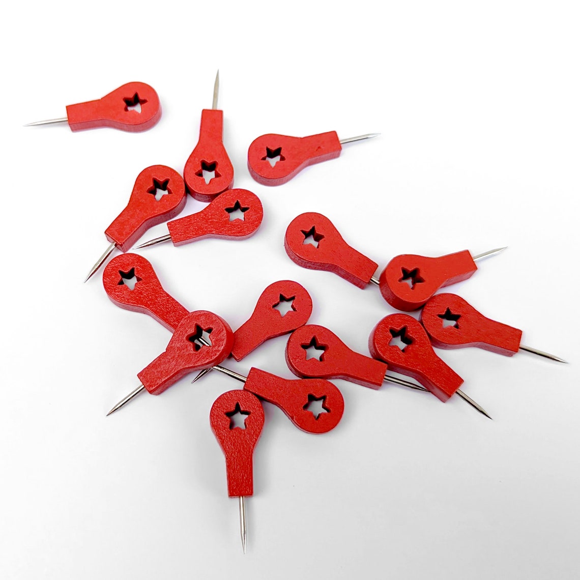 Red Star Push Pins for Tracking Travel, Wooden 3D Destination Map ...