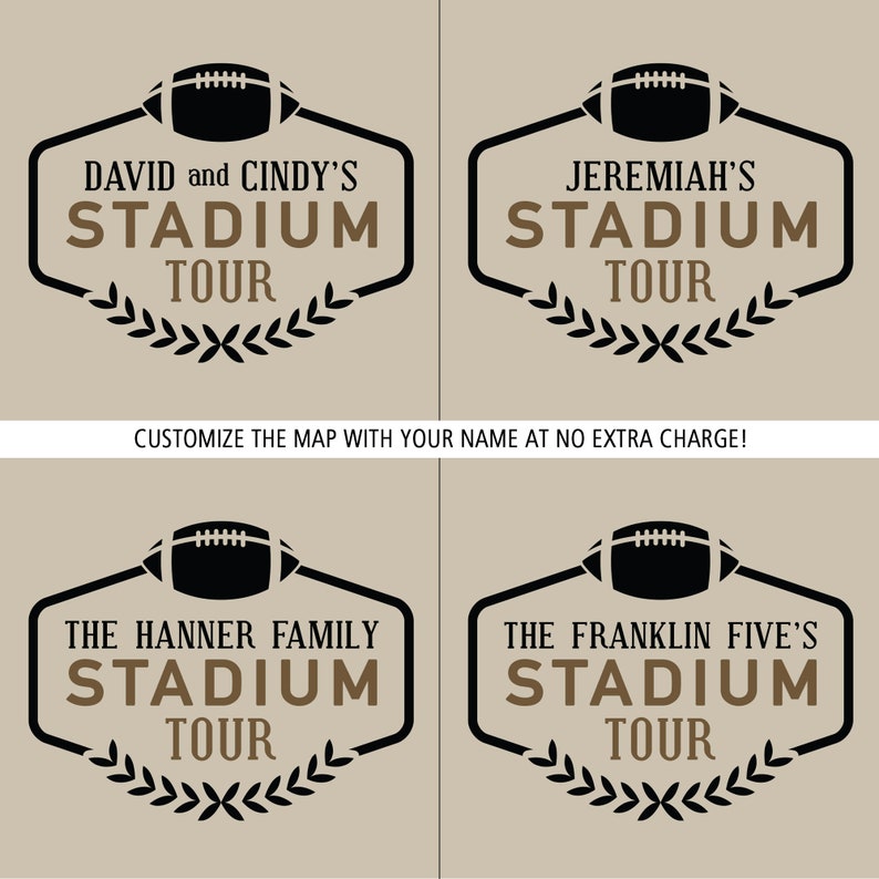 Football Stadium Map, Classic Stadium Tour Push Pin Bucket List Map ...