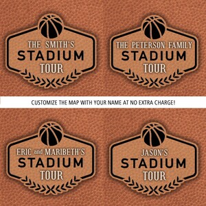 Basketball Stadium Map, Executive Stadium Tour Push Pin Bucket List Map ...