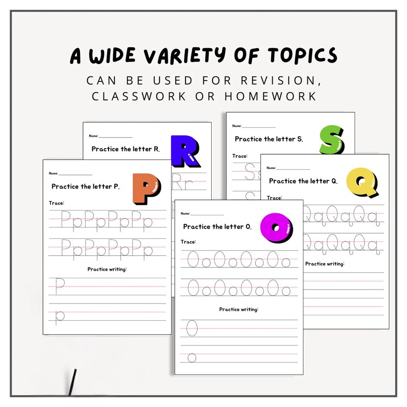 Alphabet Tracing Worksheets A-Z | 25 Letter Writing Practice Pages for ...
