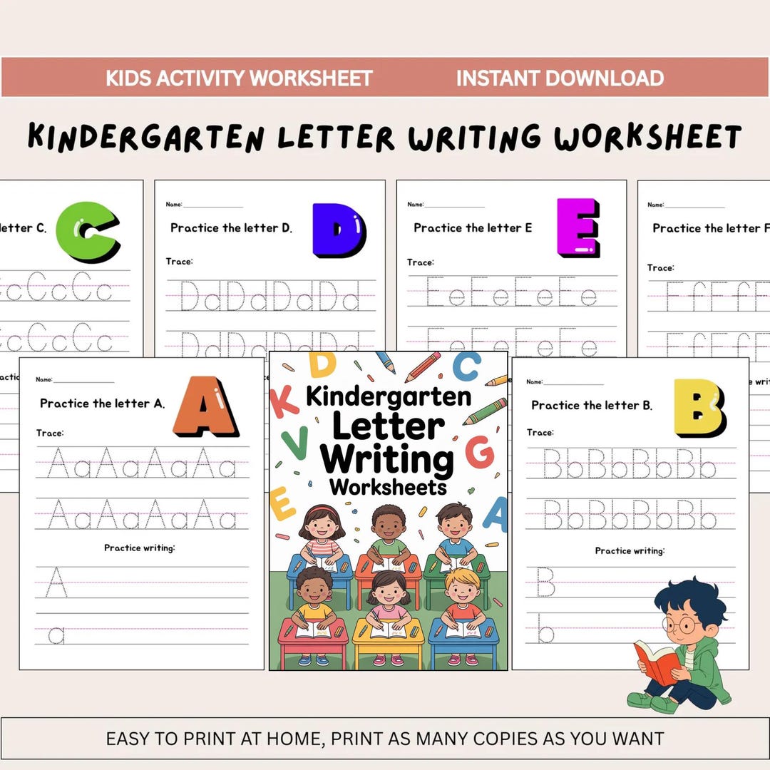 Printable Kindergarten Letter Writing Worksheets 2025 | Digital ...