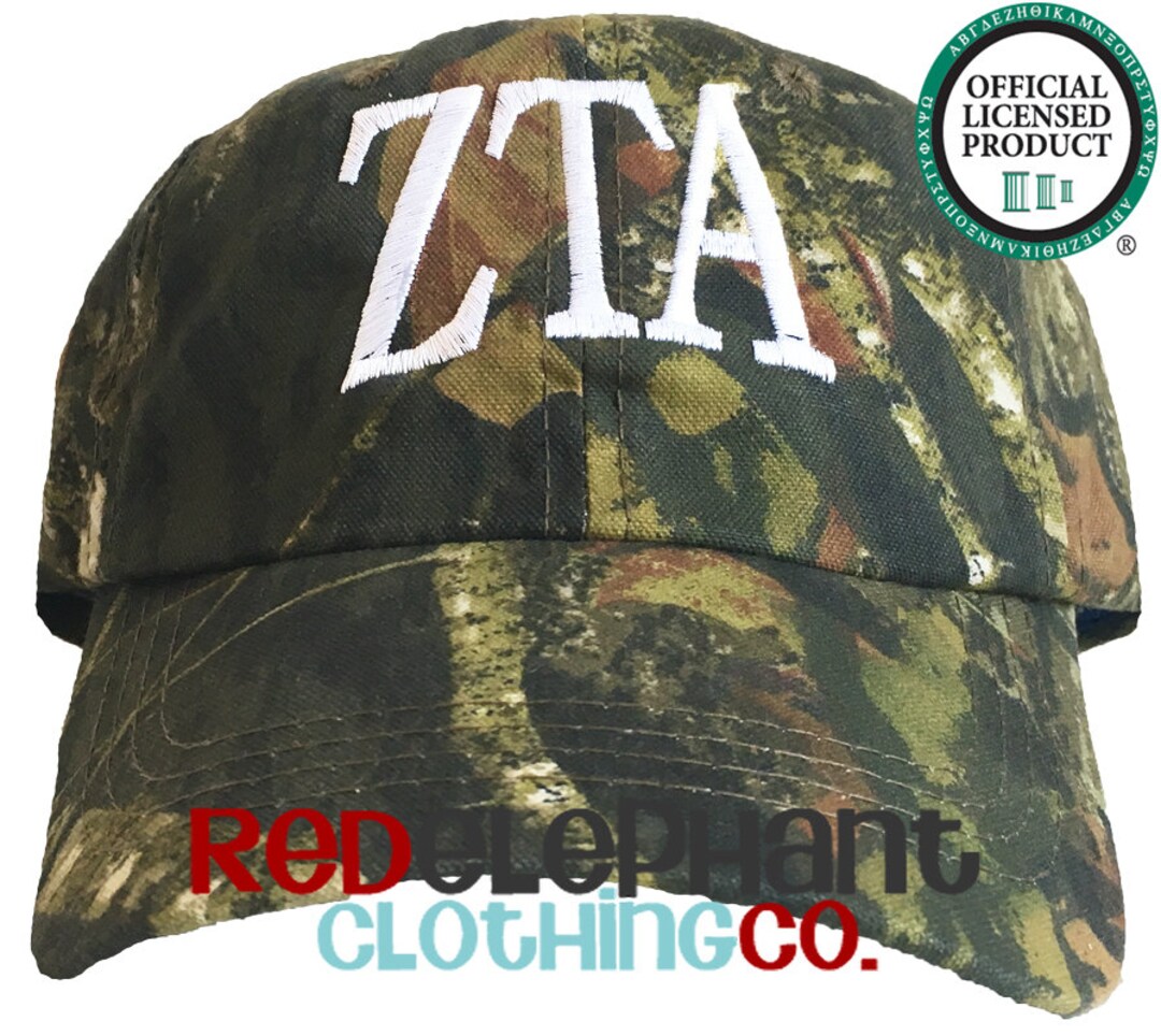 Zeta Tau Alpha Camo Baseball Hat, ZTA Low Profile Camouflage Cap ...