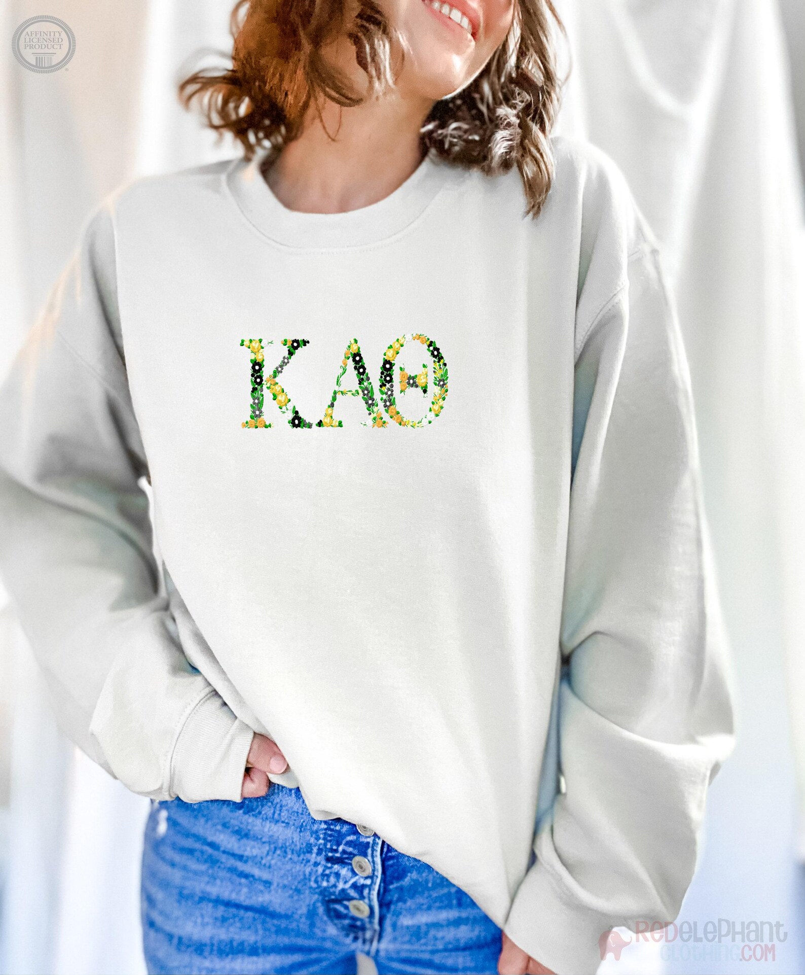 Kappa Kappa Gamma Embroidered Sweatshirt, KG Crew Neck Pullover ...