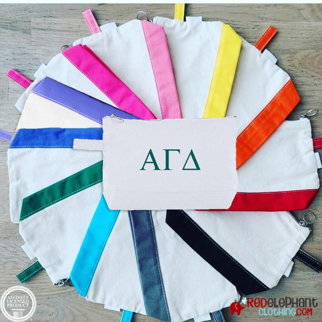 Alpha Gamma Delta Make up Bag, Embroidered Sorority Greek Letter ... Alpha Gamma Delta Make up Bag, Embroidered Sorority Greek Letter ...