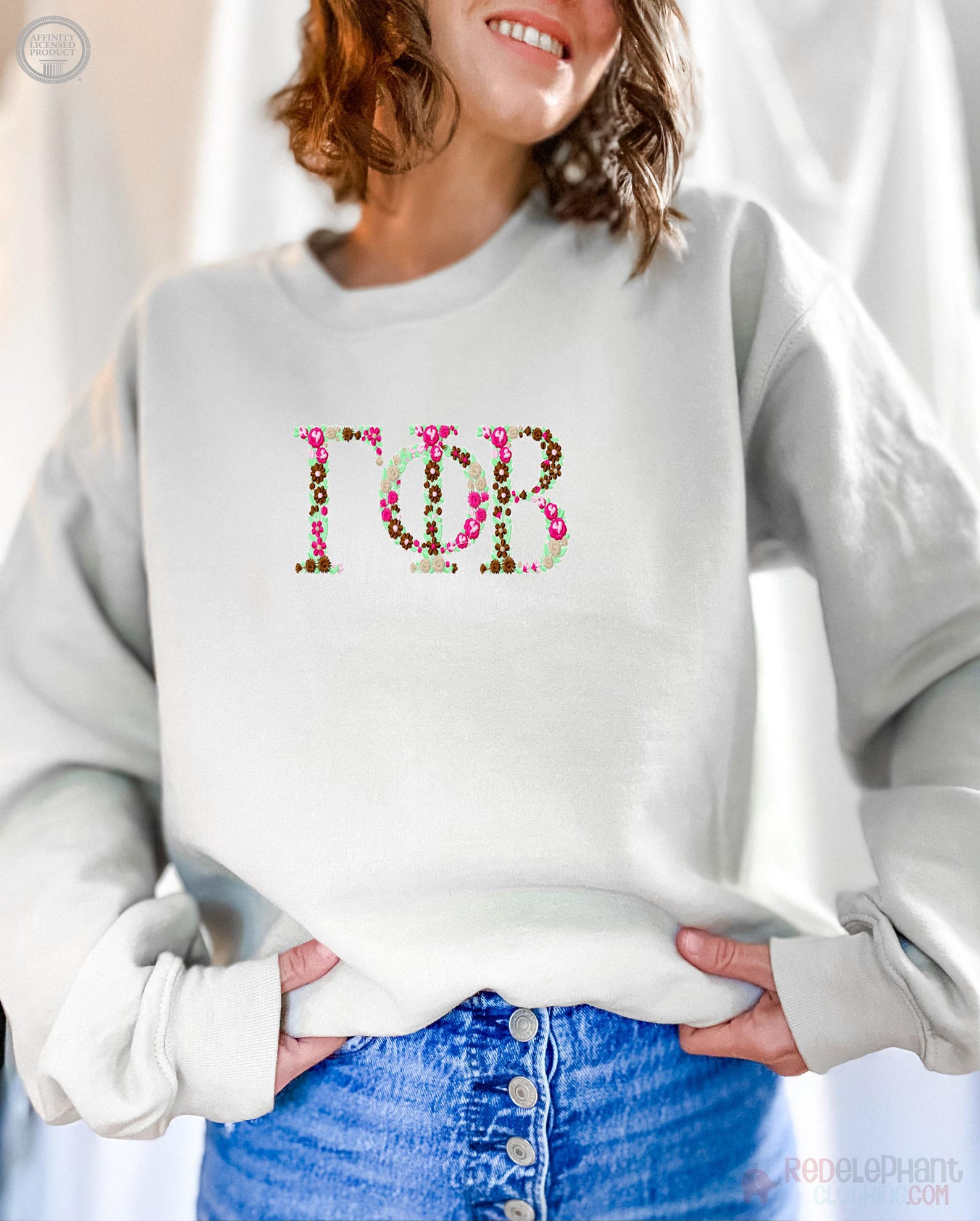 Kappa Kappa Gamma Embroidered Sweatshirt, KG Crew Neck Pullover ...