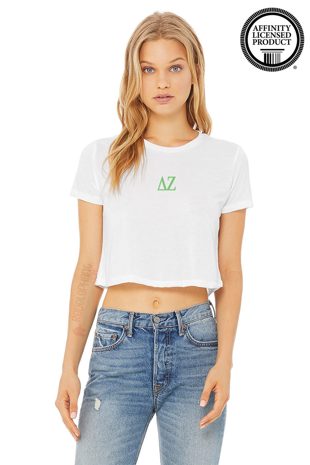 Delta Zeta Crop Top Embroidered Greek Letters Sorority Baby Tee Shirt ...