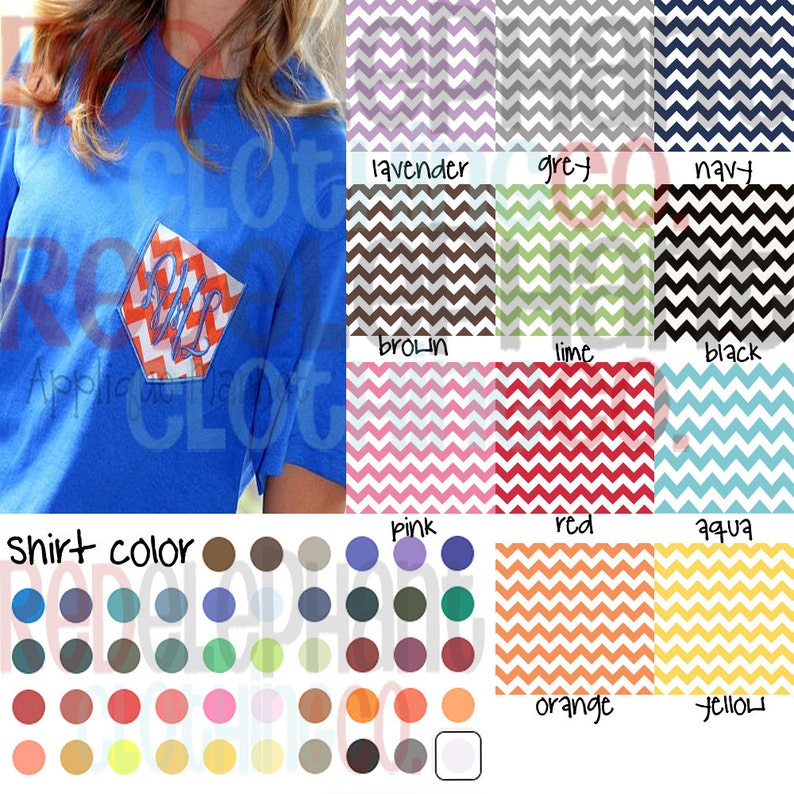 Chevron Pocket Tee for Ladies Monogram Pocket Shirt for - Etsy